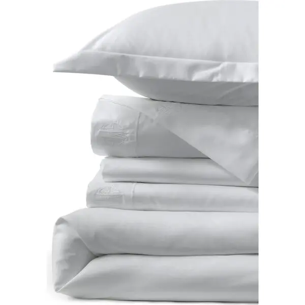 LANDS' END 400 Thread Count Premium Supima Cotton No Iron Sateen Duvet Bed Cover - White