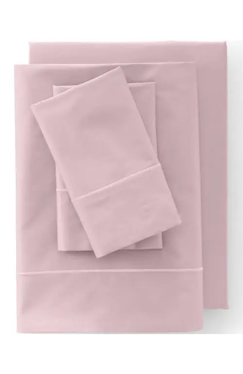 LANDS' END 400 Thread Count Premium Supima Cotton No Iron Sateen Bed Sheet Set - Faint Orchid
