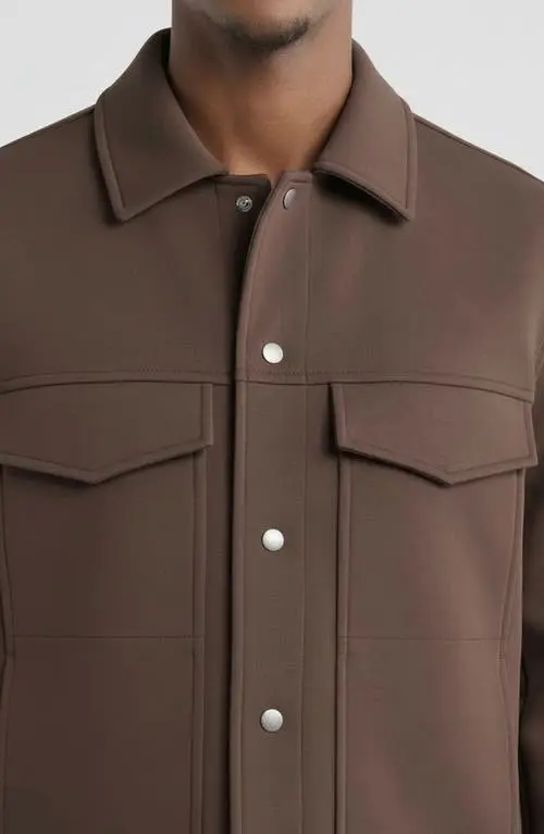 Bagatelle Double Face Performance Twill Trucker Jacket - Chocolate