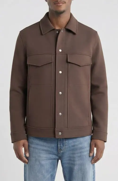 Bagatelle Double Face Performance Twill Trucker Jacket - Chocolate