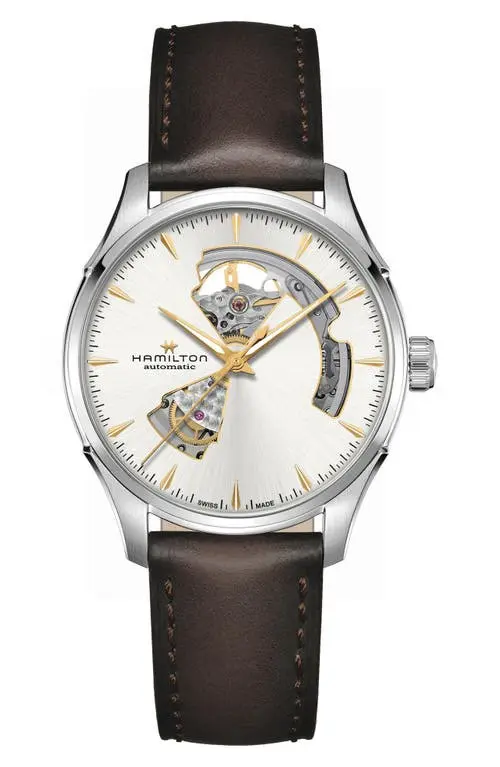 Hamilton Jazzmaster Open Heart Automatic Strap Watch - Silver