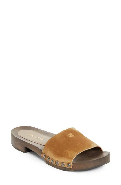 Miu Miu Clog Slide Sandal - Cannella