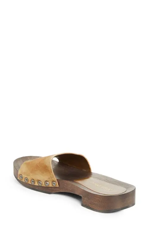 Miu Miu Clog Slide Sandal - Cannella