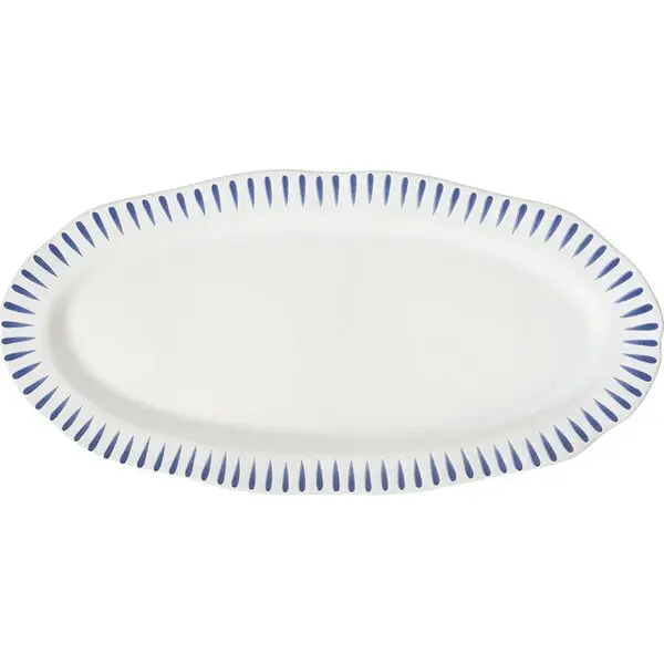 JULISKA Sitio Stripe Hostess Tray - Delft Blue