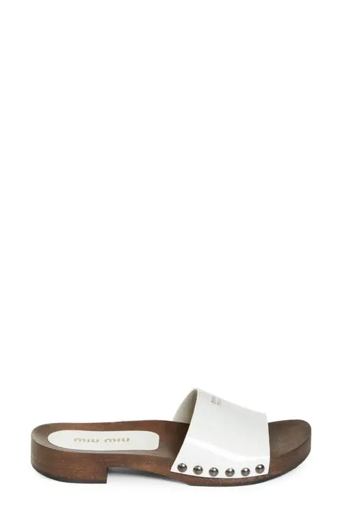 Miu Miu Clog Slide Sandal - Bianco