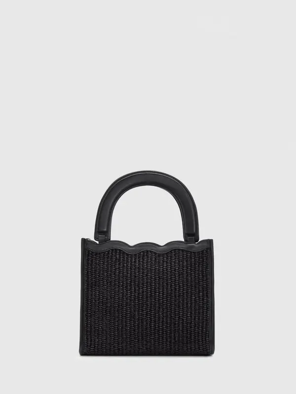 REFORMATION Emma Mini Bag Raffia - Black