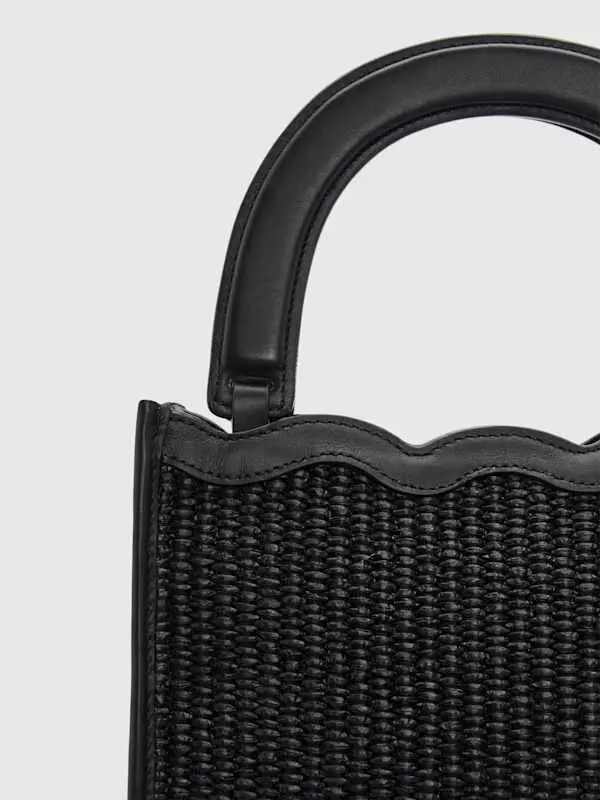 REFORMATION Emma Mini Bag Raffia - Black