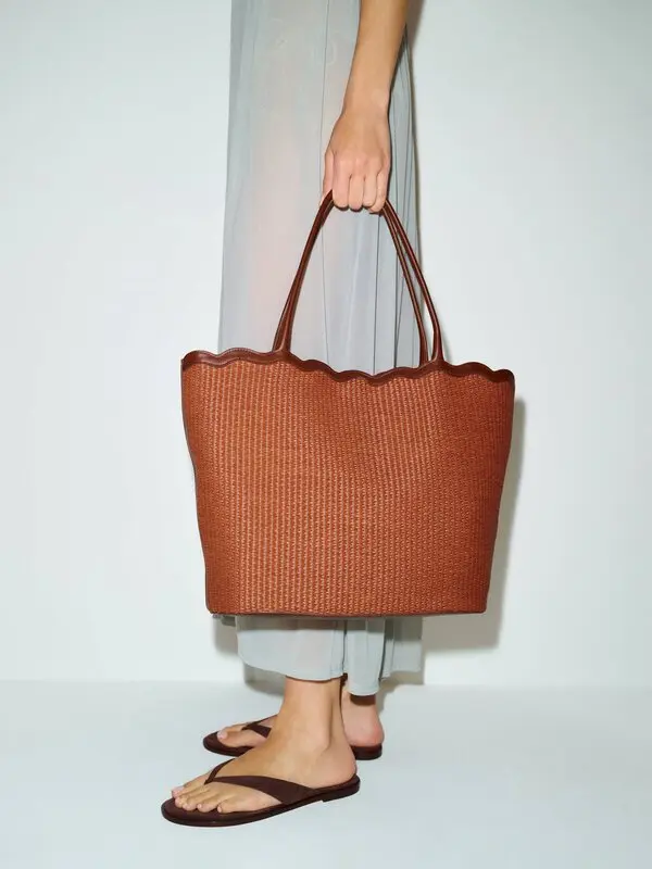 REFORMATION Isabella Raffia Tote - Brown