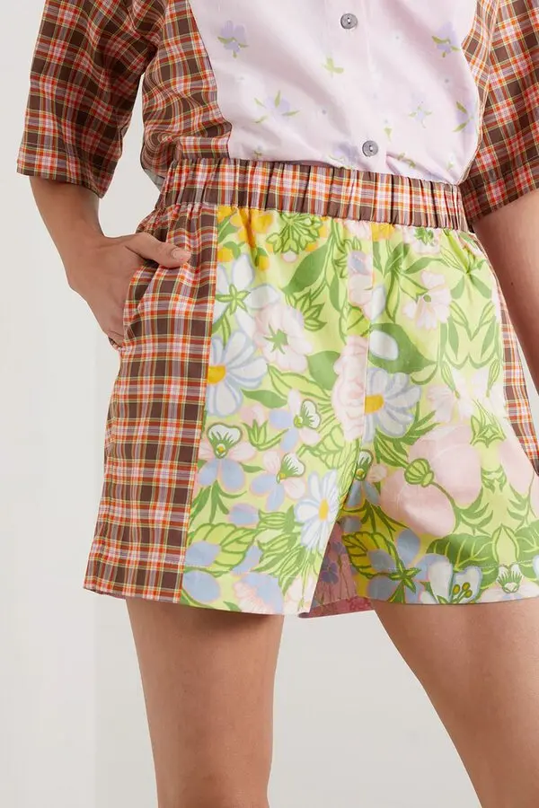 RAVE REVIEW Grimes Patchwork Cotton Shorts