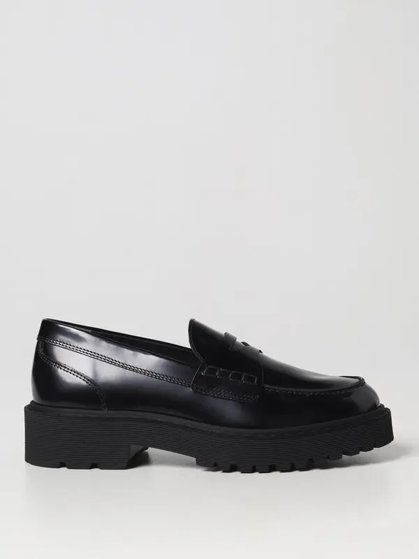 Hogan Leather Platform Loafers - Black