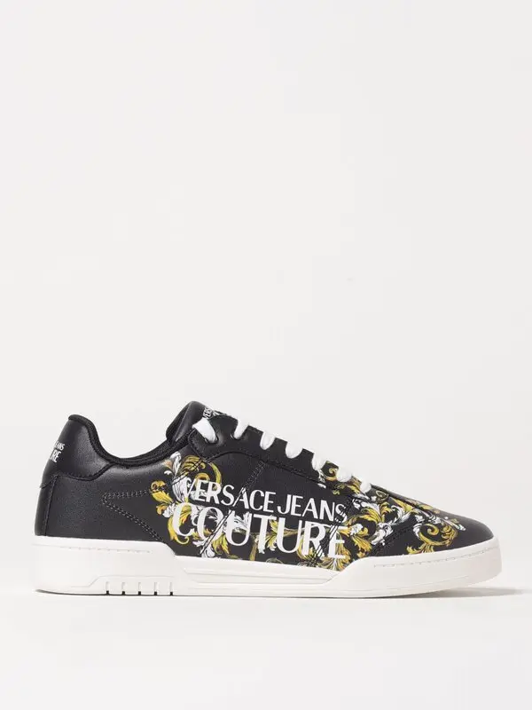 Versace Lace-up Sneakers With Embellished Detail - Gold