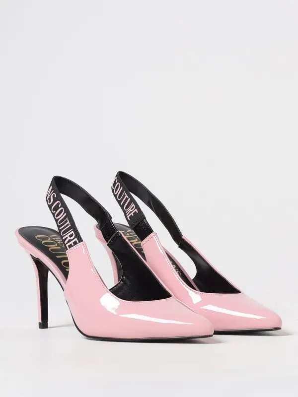 Versace Slingback Pumps With Logo Detailing - Pink