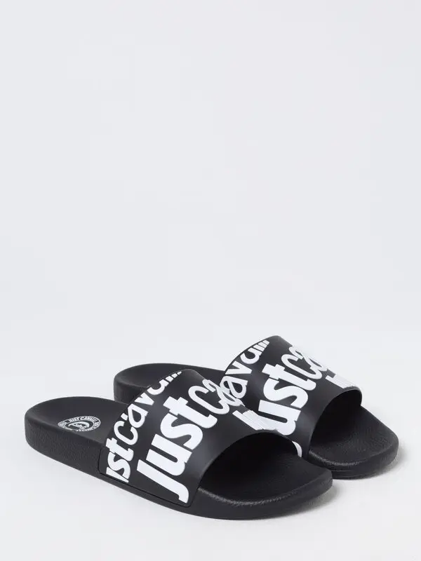 Just Cavalli Logo Slide Sandals - Black