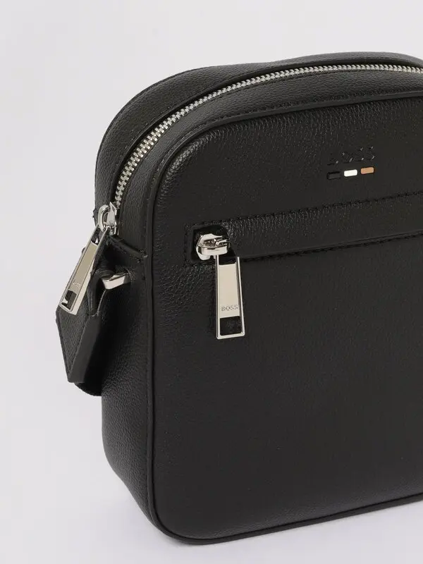 BOSS Leather Shoulder Bag - Black