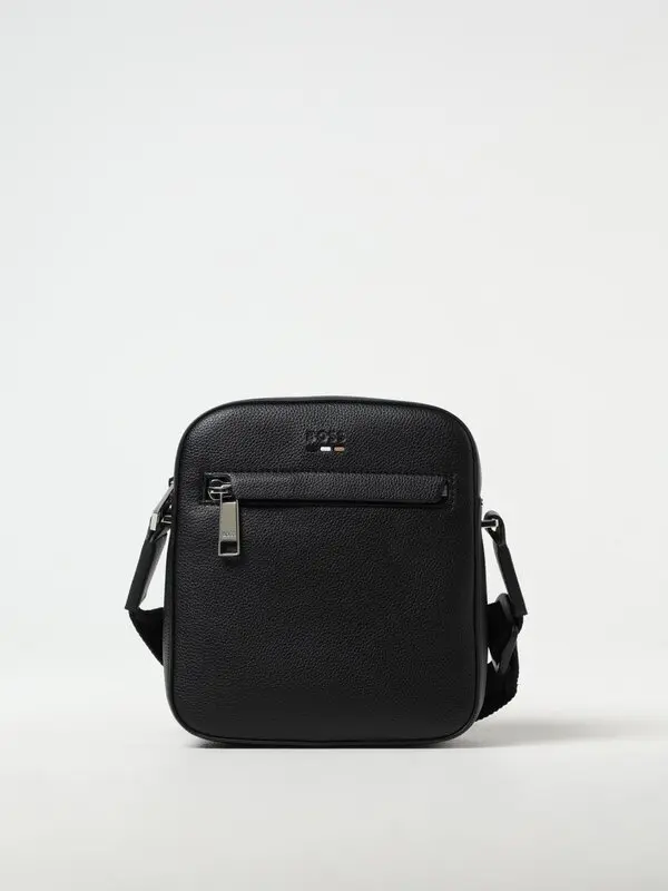BOSS Leather Shoulder Bag - Black