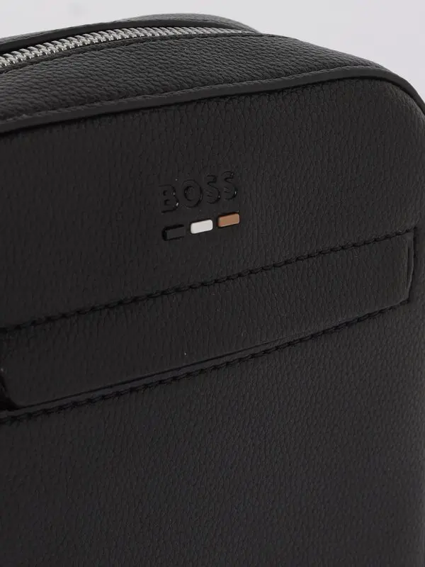 BOSS Leather Shoulder Bag - Black