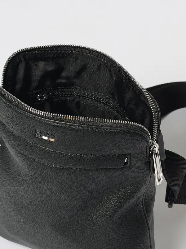 BOSS Leather Shoulder Bag - Black