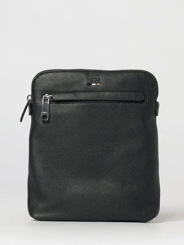 BOSS Leather Shoulder Bag - Black