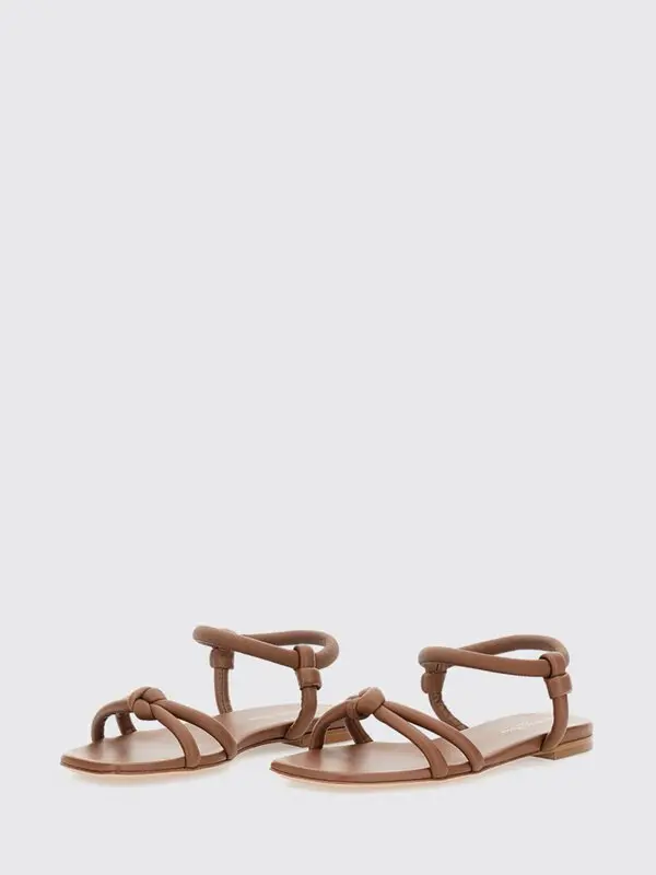 GIANVITO ROSSI Knot Detail Flat Sandals - Brown