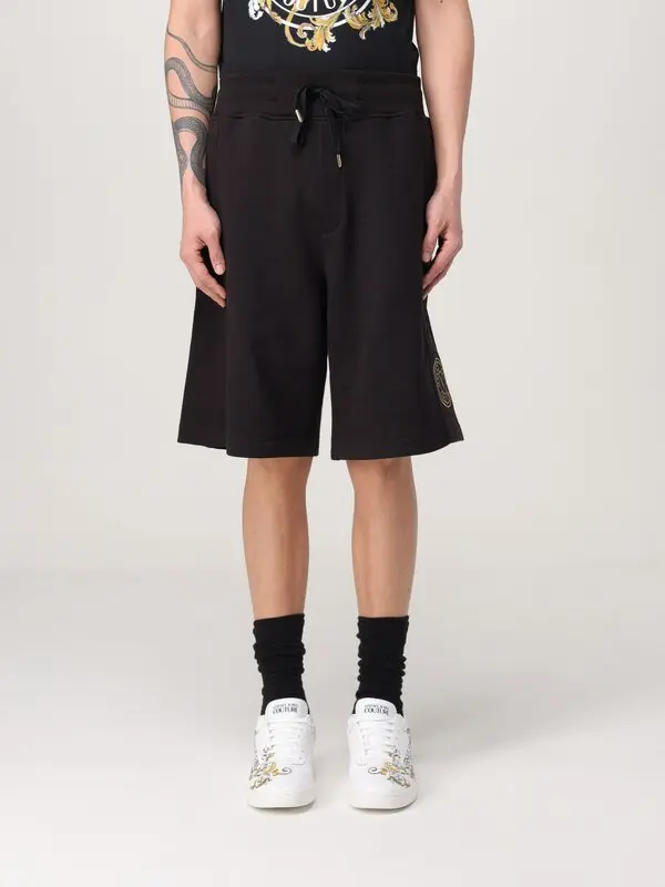 Versace Embroidered Logo Shorts - Black