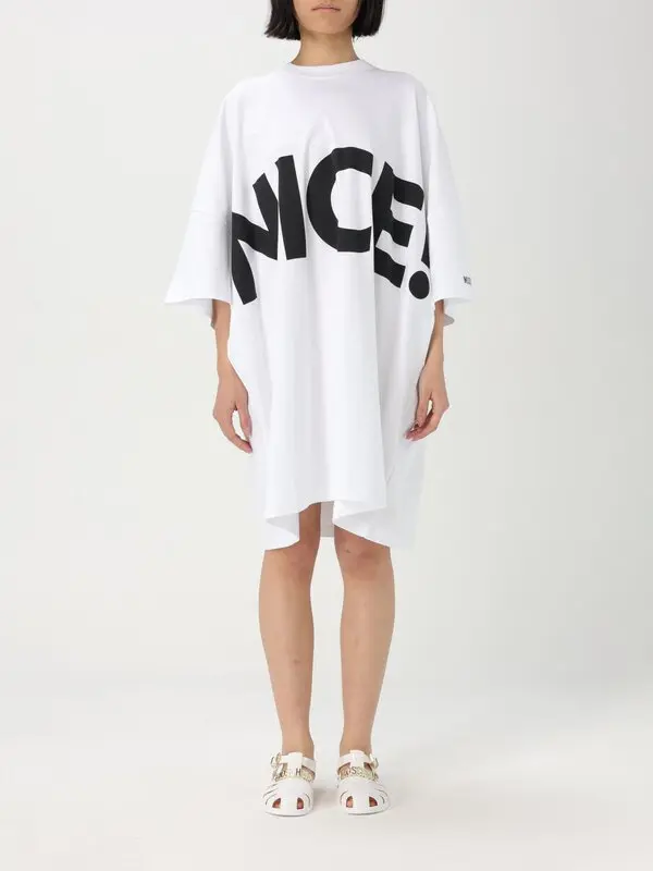 Moschino Oversized Graphic T-shirt Dress - White