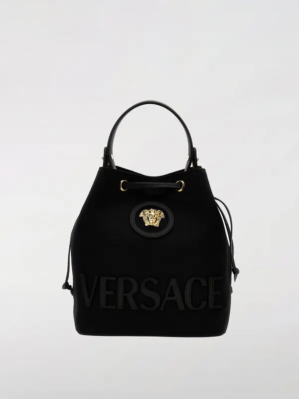 Versace Bucket Bag With Medusa Logo - Black