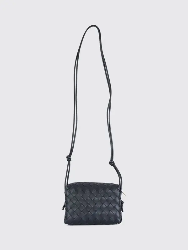 Bottega Veneta Loop Intrecciato Leather Bag - Black