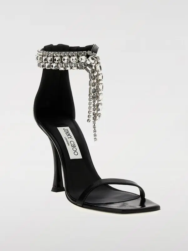 JIMMY CHOO Embellished Stiletto Heeled Sandals - Black