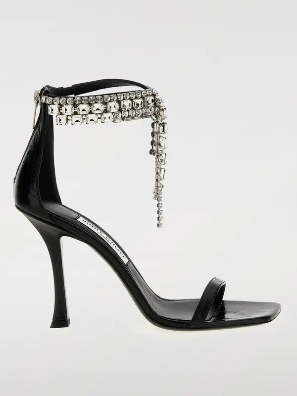 JIMMY CHOO Embellished Stiletto Heeled Sandals - Black