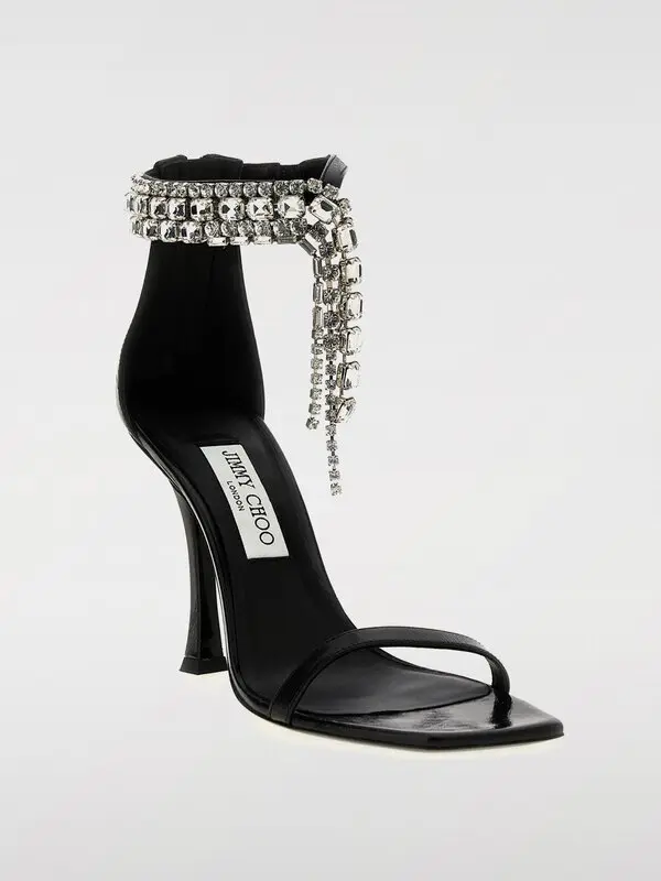 JIMMY CHOO Embellished Stiletto Heeled Sandals - Black
