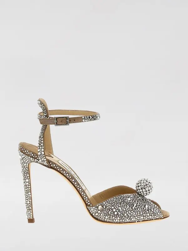 JIMMY CHOO Embellished High Heel Sandals - Silver