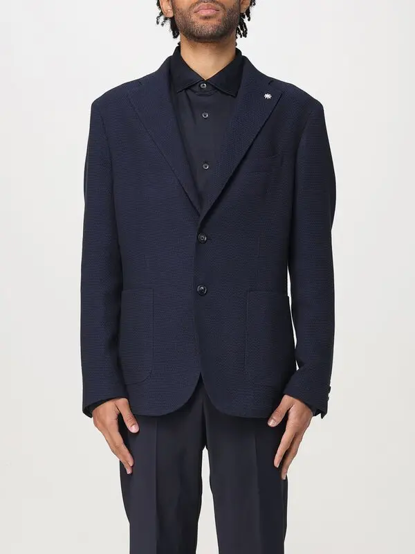 MANUEL RITZ Single Breasted Blazer - Blue