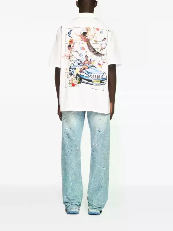 Off-White Paint Splatter Straight Leg Jeans