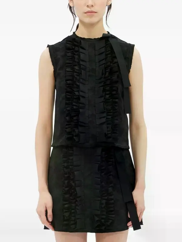 MSGM Ruffled Top - Black
