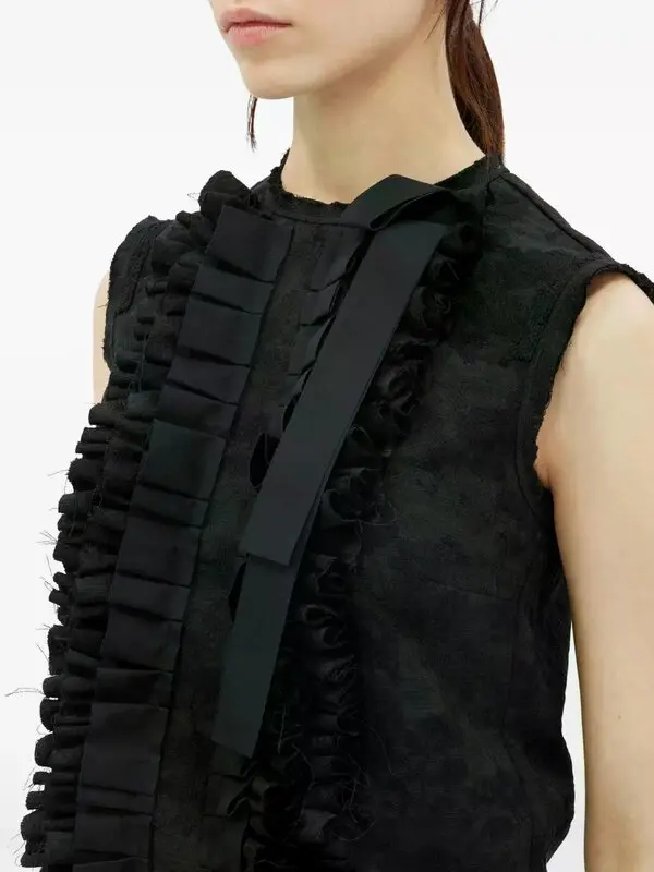 MSGM Ruffled Top - Black