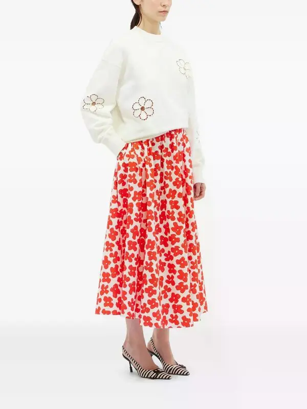 MSGM Floral-print Midi Skirt