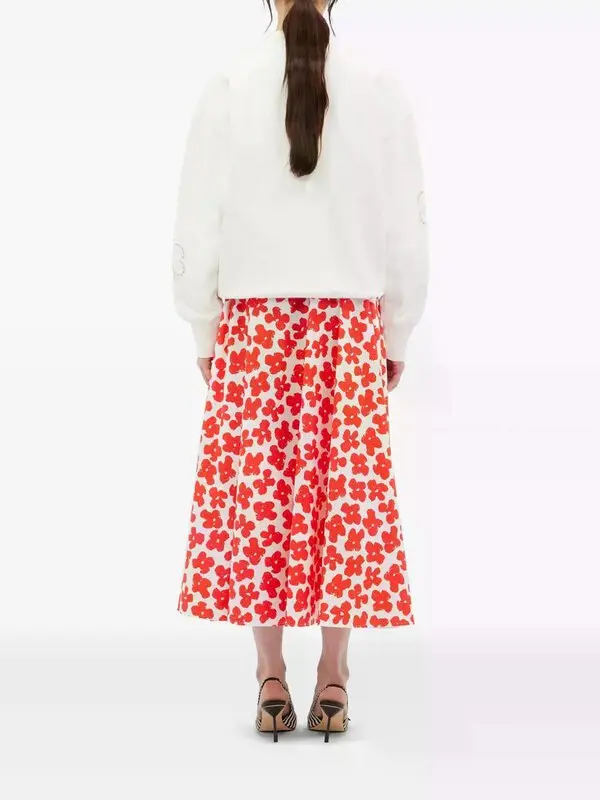 MSGM Floral-print Midi Skirt