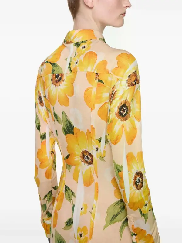 Acne Studios Floral-print Midi Dress - Neutrals