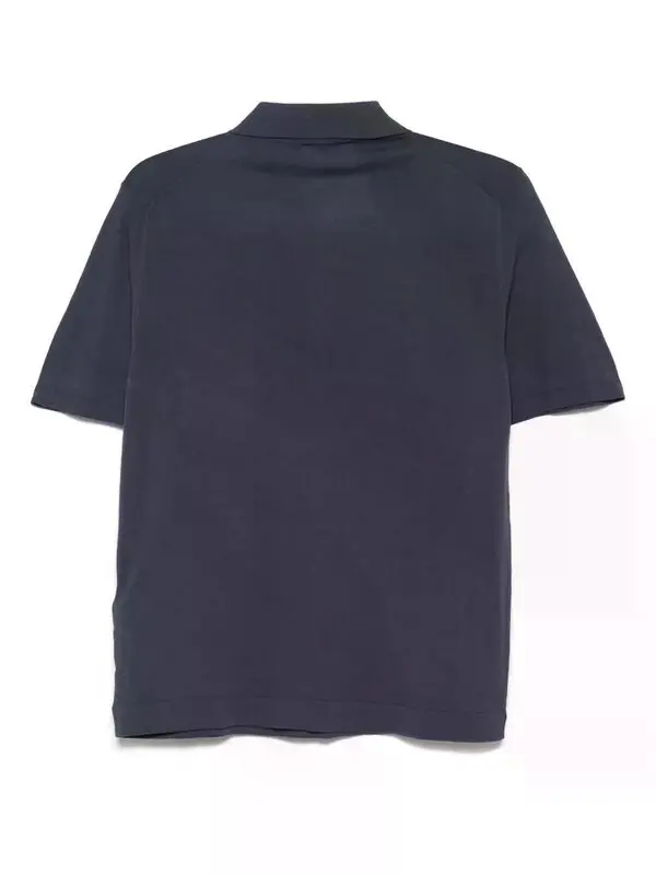 Altea Fine-knit Polo Shirt - Blue