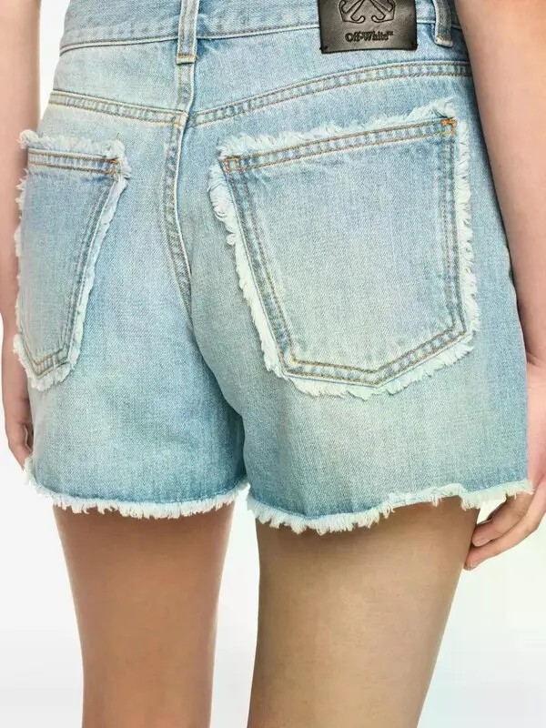 Off-White Frayed Denim Shorts