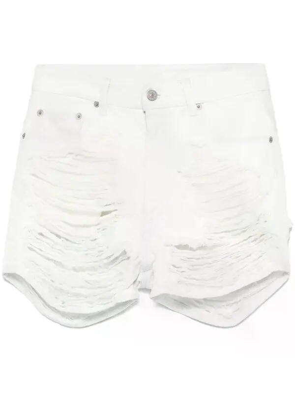 MAISON MARGIELA Distressed Denim Shorts - White
