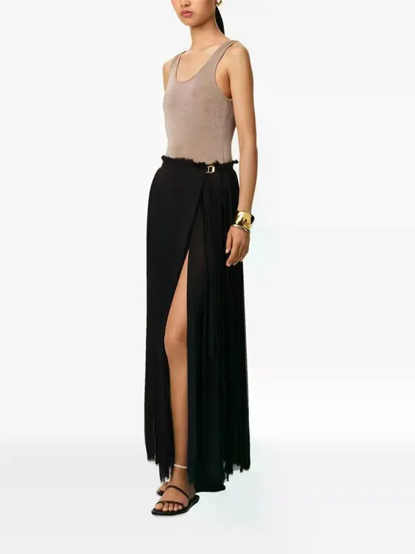 AMI Paris Long Pleated Skirt - Black