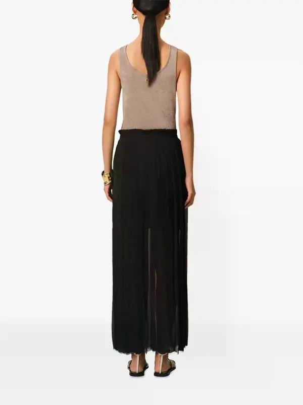 Ami Long Pleated Skirt - Black - 44% Off | Editorialist