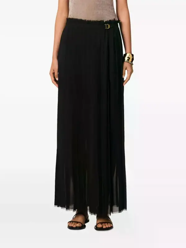 AMI Paris Long Pleated Skirt - Black