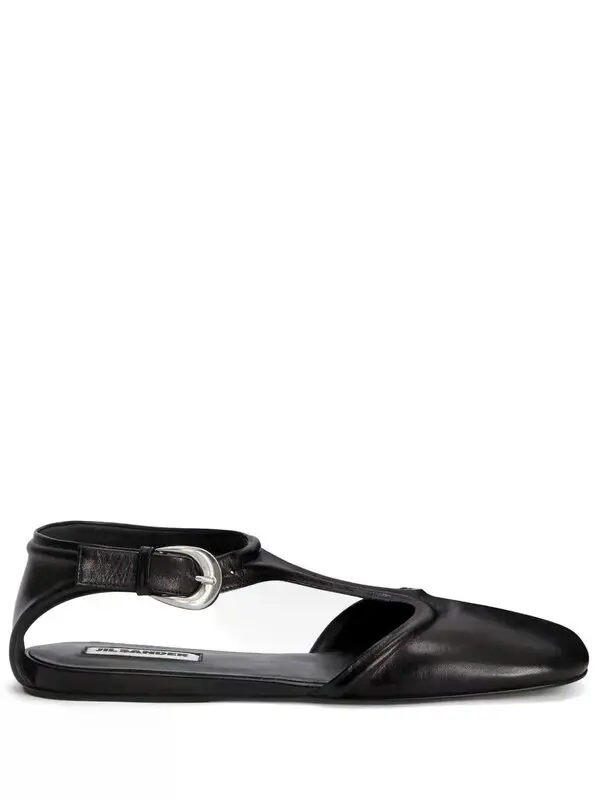 JIL SANDER Mary Jane Ballerina Shoes - Black