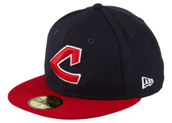 New Era Cleveland Indians Cooperstown 1973 59fifty Fitted Hat - Navy Blue/red