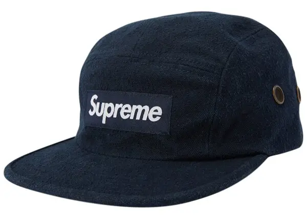 Supreme Napped Canvas Camp Cap - Navy Blue
