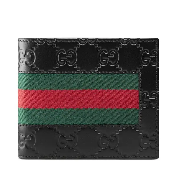 Gucci Bifold Wallet Signature Web - Black
