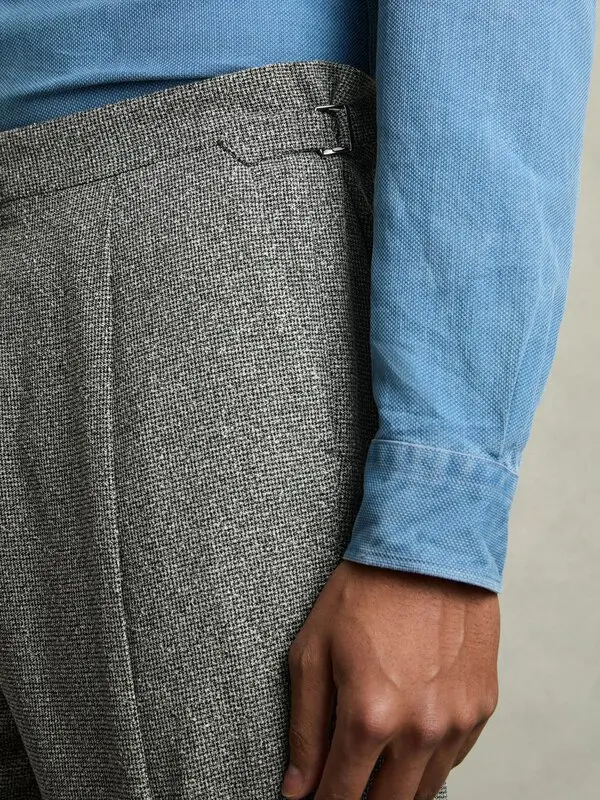 REISS Cut Puppytooth-check Tailored Trousers