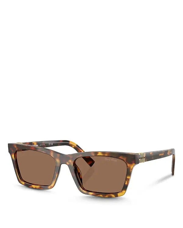 Miu Miu Rectangle Sunglasses, 55mm - Dark Brown